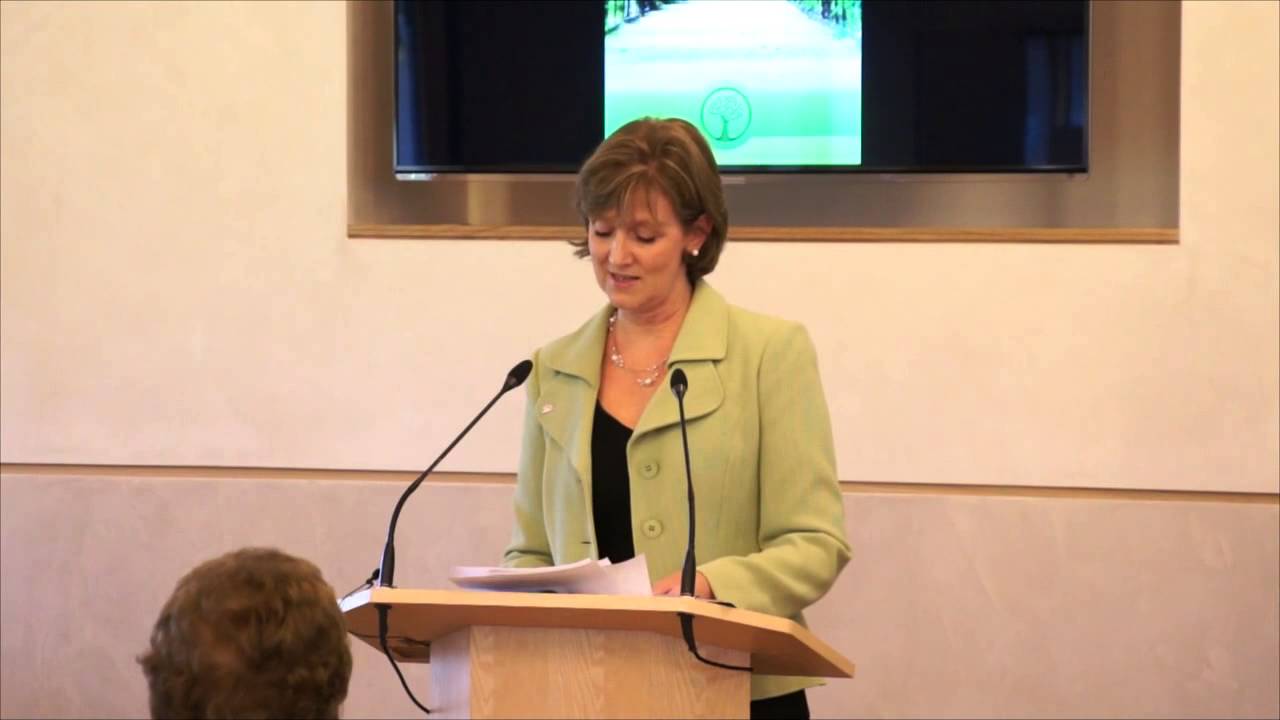 Ann Chalmers CEO of Child Bereavement UK speaks at the opening of ...