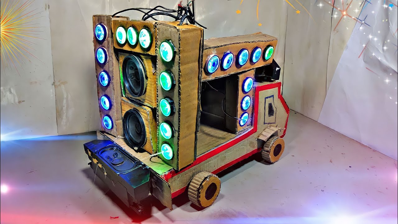 mini Dj truck | how to make cardboard Dj light | dj setup loding at ...