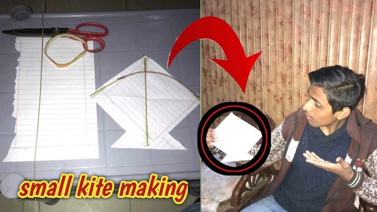 How to make small kite with single paper | world smallest kite made at ...