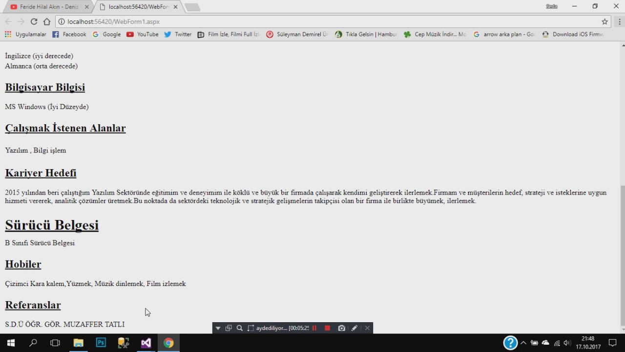 VİSUAL STUDİO'DA CV(ÖZ GEÇMİŞ) YAPIMI-VİSUALDE CV NASIL YAPILIR - YouTube