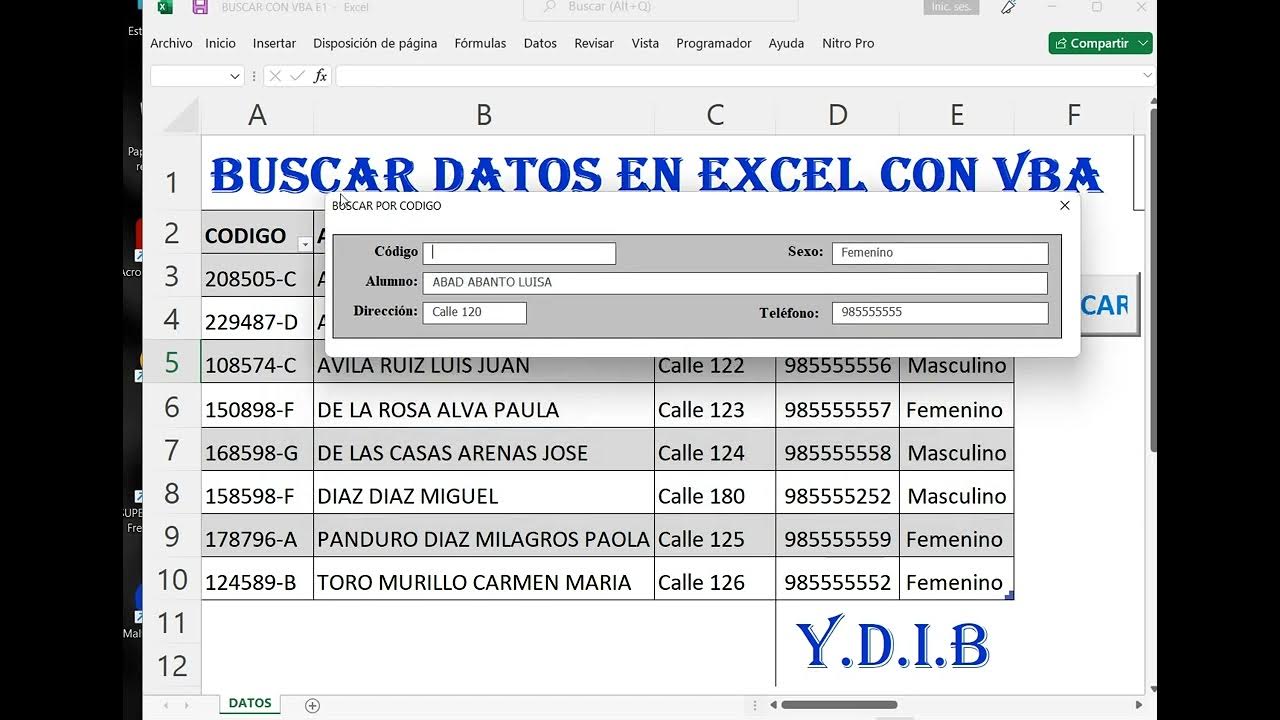 BUSCAR DATOS EN EXCEL CON VBA - YouTube