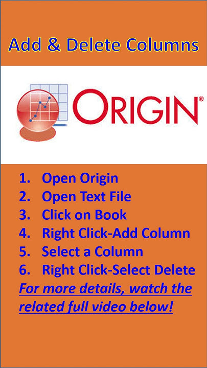 Add and Delete Columns in Origin - YouTube