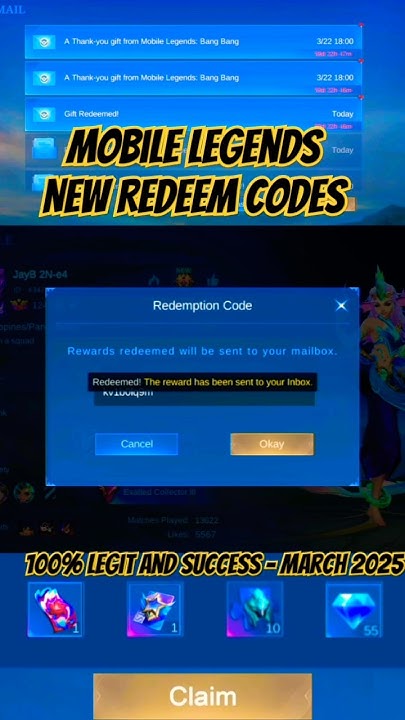 x2 Mobile Legends New Redemption Codes March 23, 2025 - MLBB Redeem Codes #mlbbdiamondscode # ...