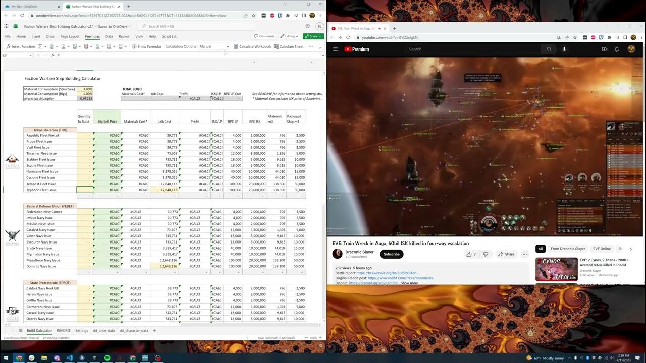 EVE Excel Add-in - Data loading example for calculator - YouTube