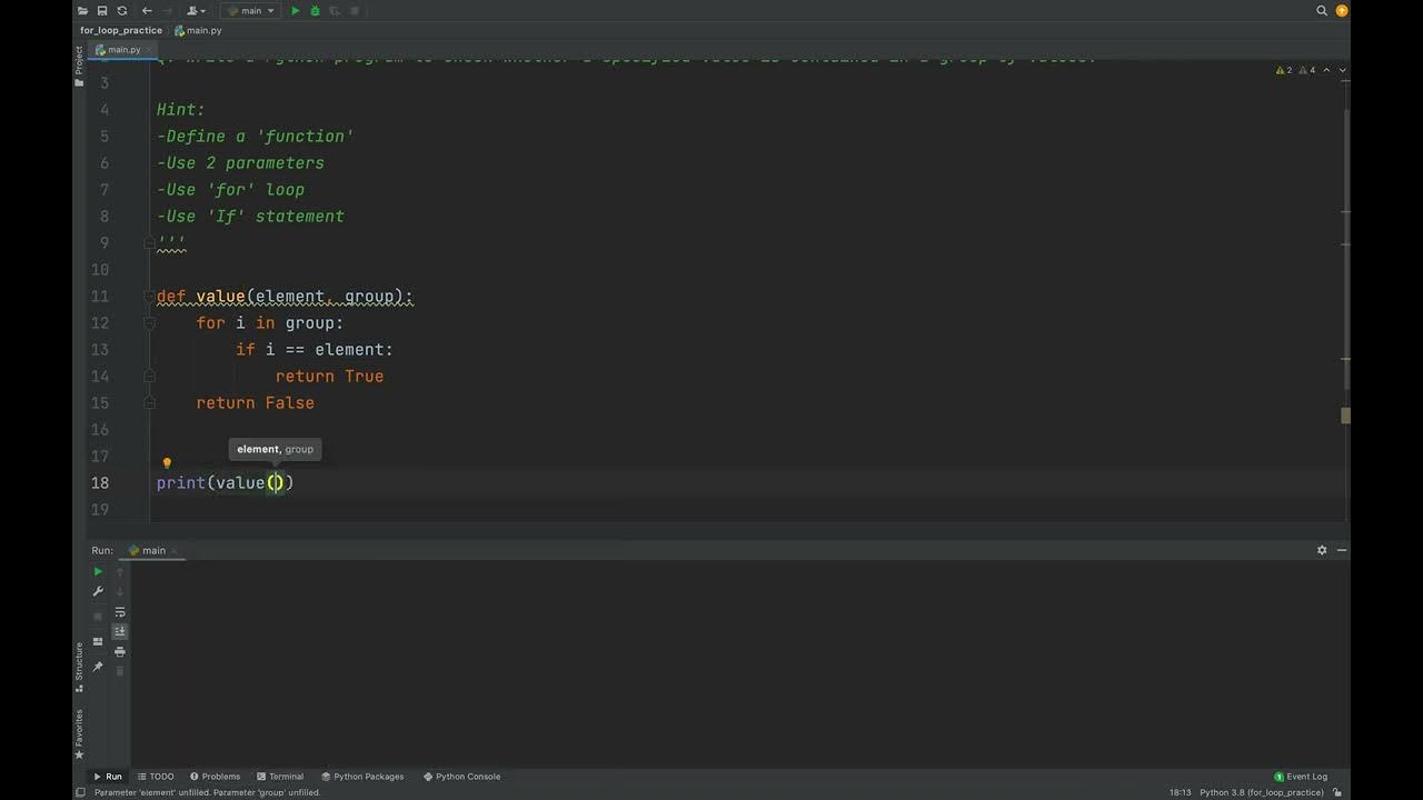 Python-A program that checks if a specified value is contained in a group of values. - YouTube