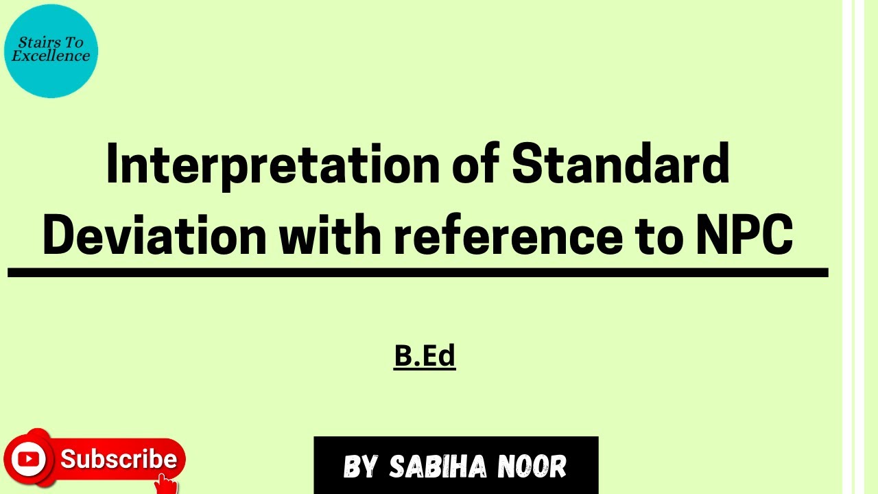 Interpretation of Standard Deviation With Reference to NPC | Assessment ...