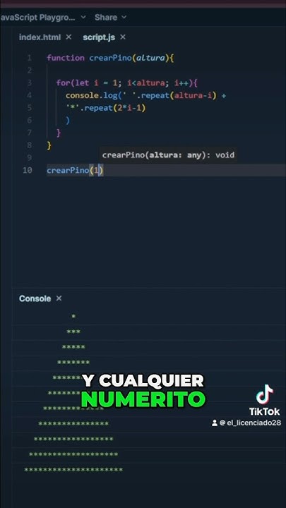 Pino En Javascript 🌲programador Programmer Javascript Parati Coder Coding Shorts Short