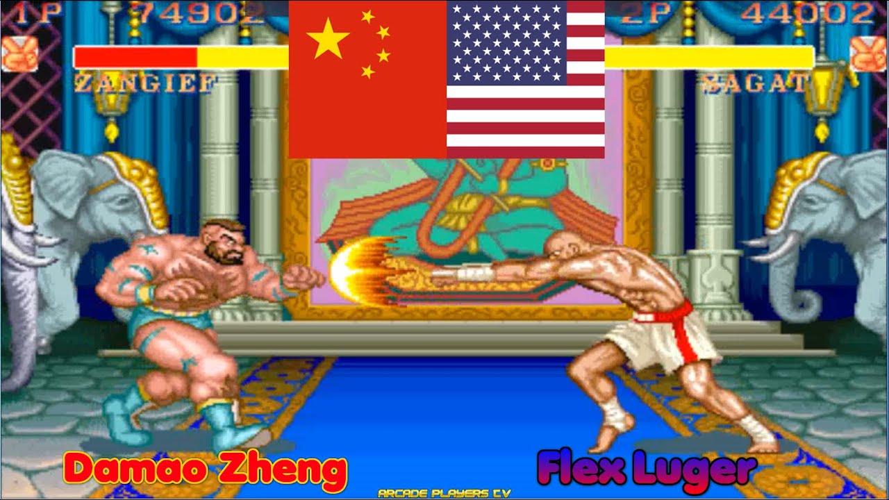 Street Fighter II' - Hyper Fighting Damao Zheng (China) vs Flex Luger ...