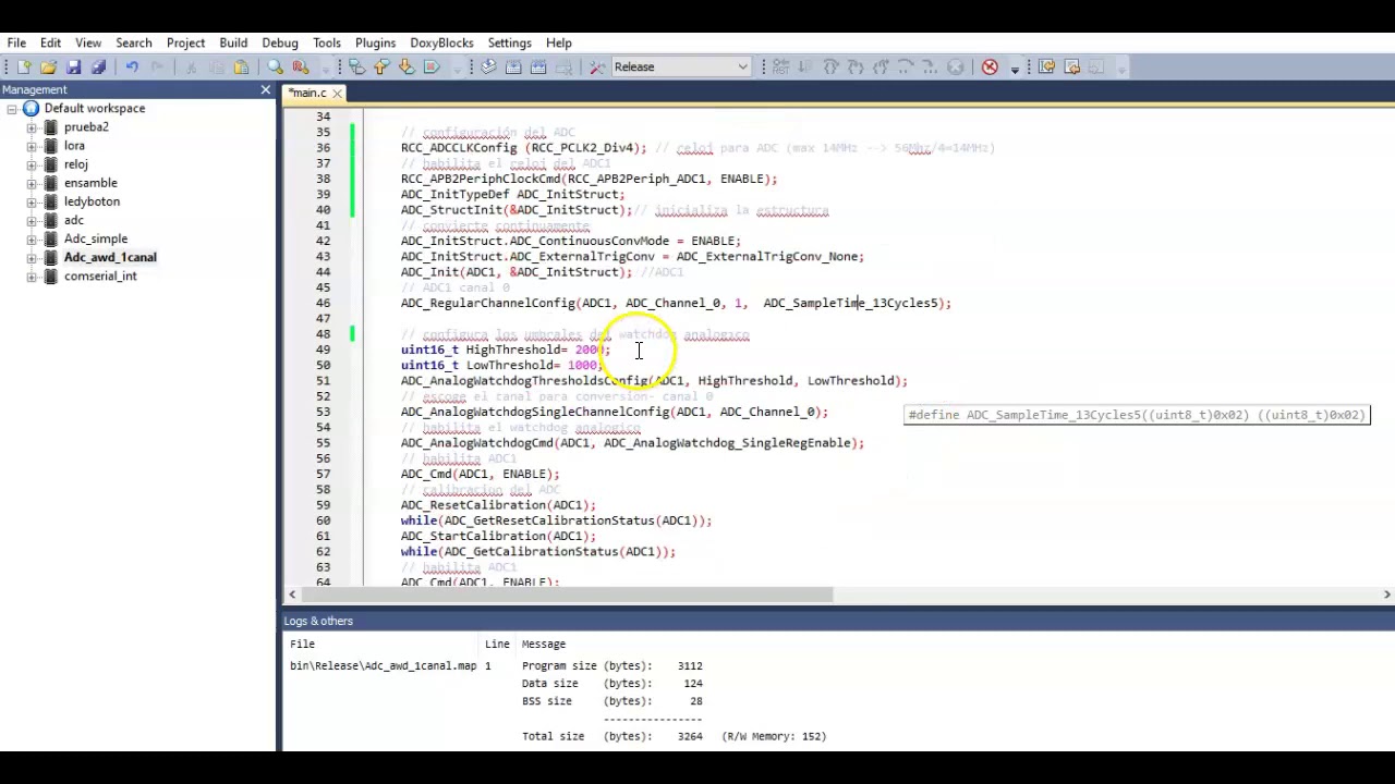ADC analog watchdog STM32F103x - YouTube