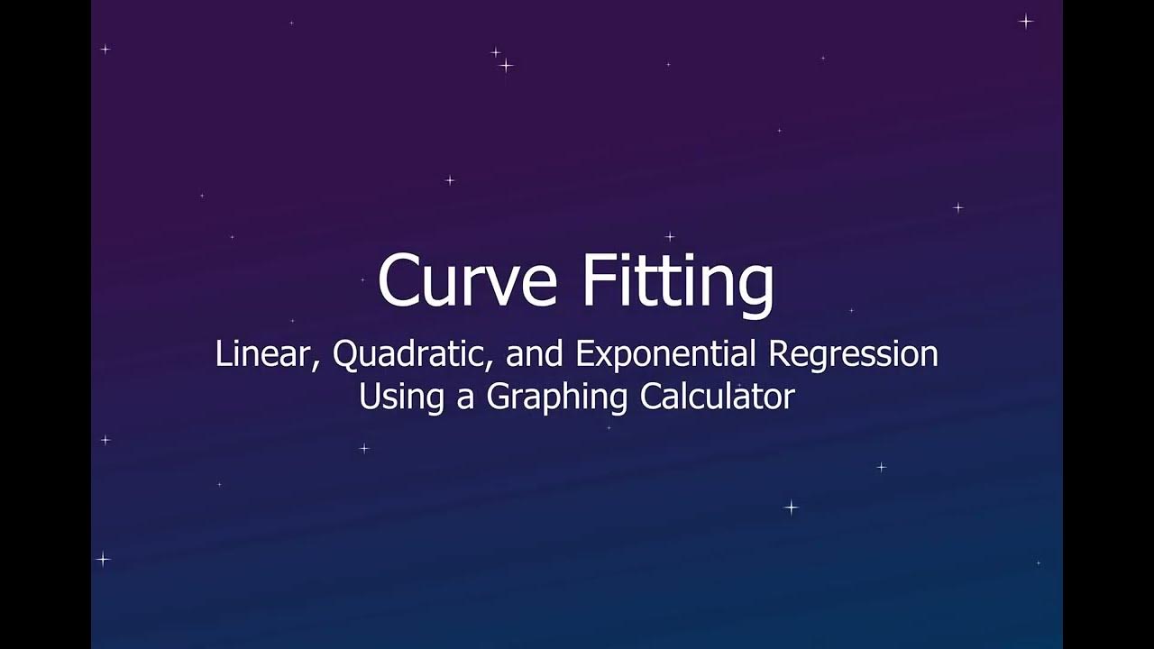 Curve Fitting, Regression, and Scatter Plots on a Graphing Calculator - YouTube