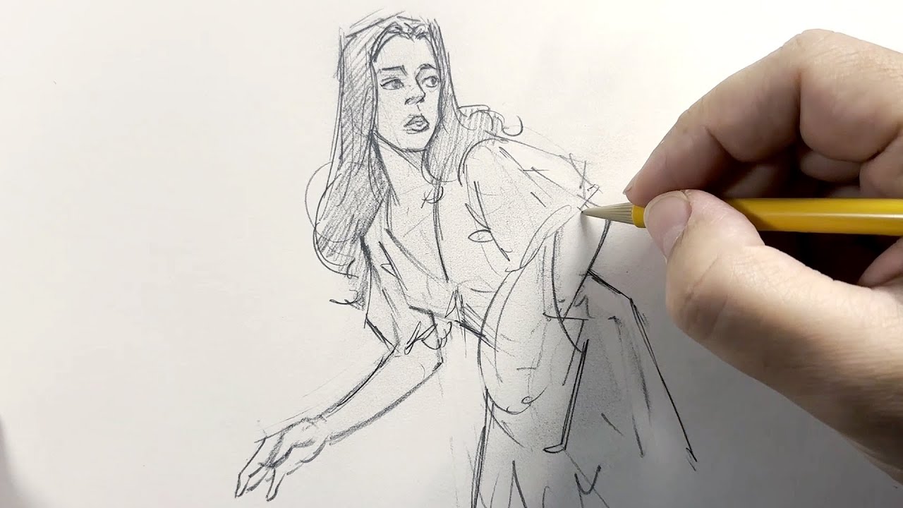 How to draw a female body - YouTube