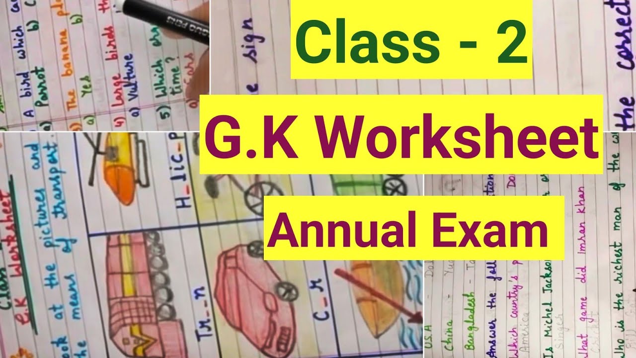 Class 2 Gk Annual Exam Question Paper 2024-25|Class 2 Exam Paper Gk ...