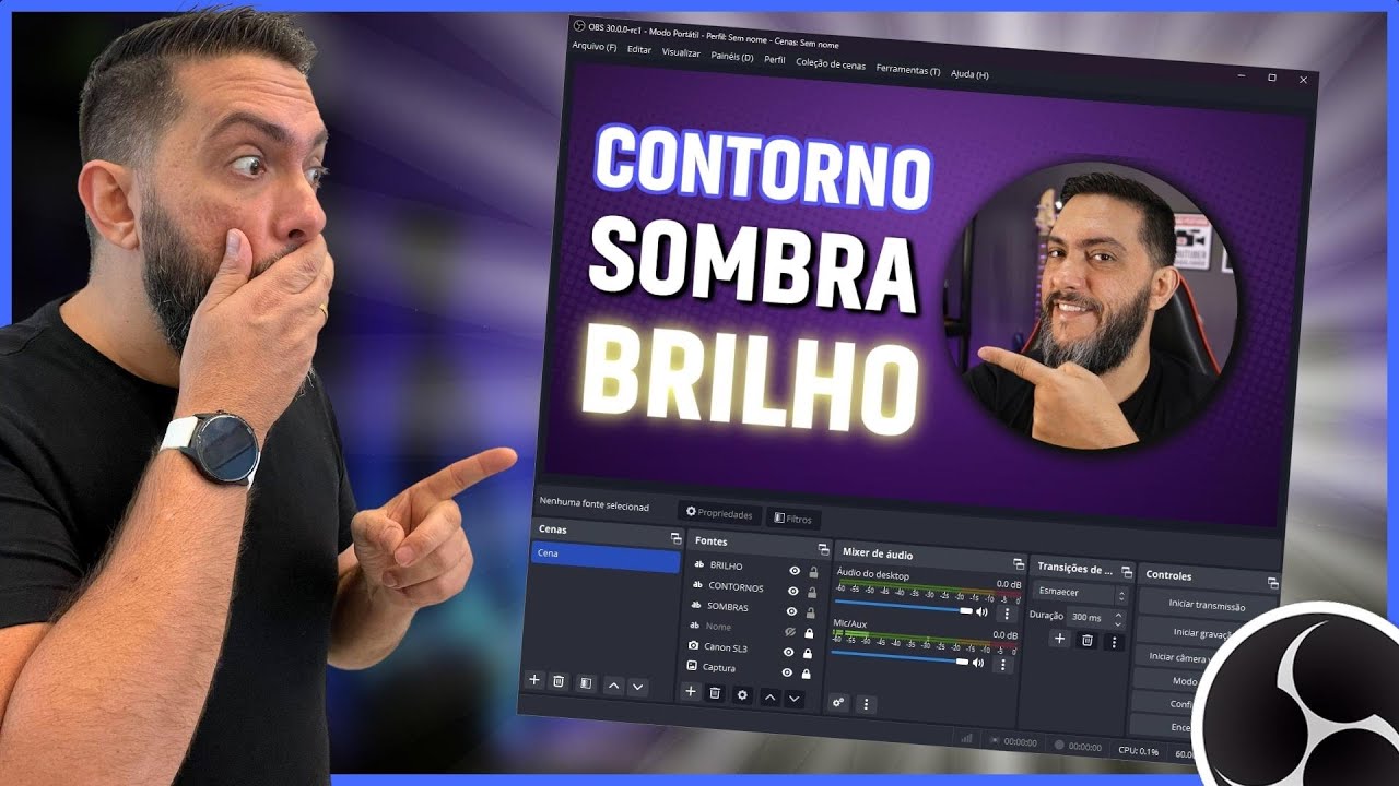 COMO USAR SOMBRA CONTORNO E BRILHO NO OBS STUDIO? Plugin Stroke Glow ...