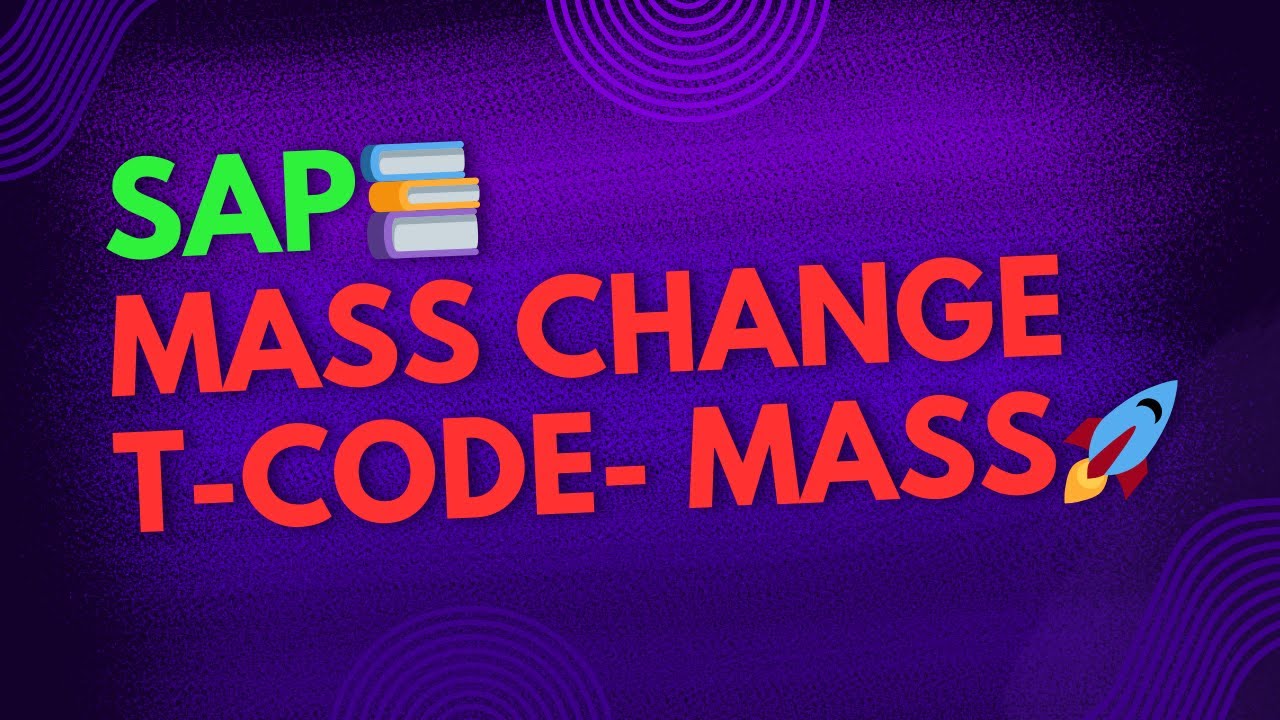 Mass Change | T code- MASS | SAP - YouTube