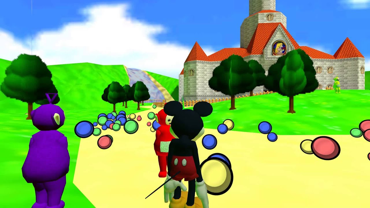 Mickey Mouse and Teletubbies in Princess Peach Castle - YouTube