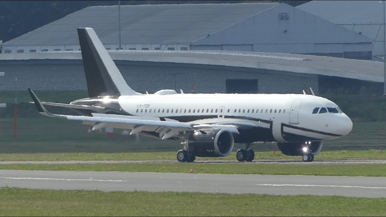 Brand New Airbus ACJ319 Neo LX-TCB Arrival at Farnborough #bizjet # ...