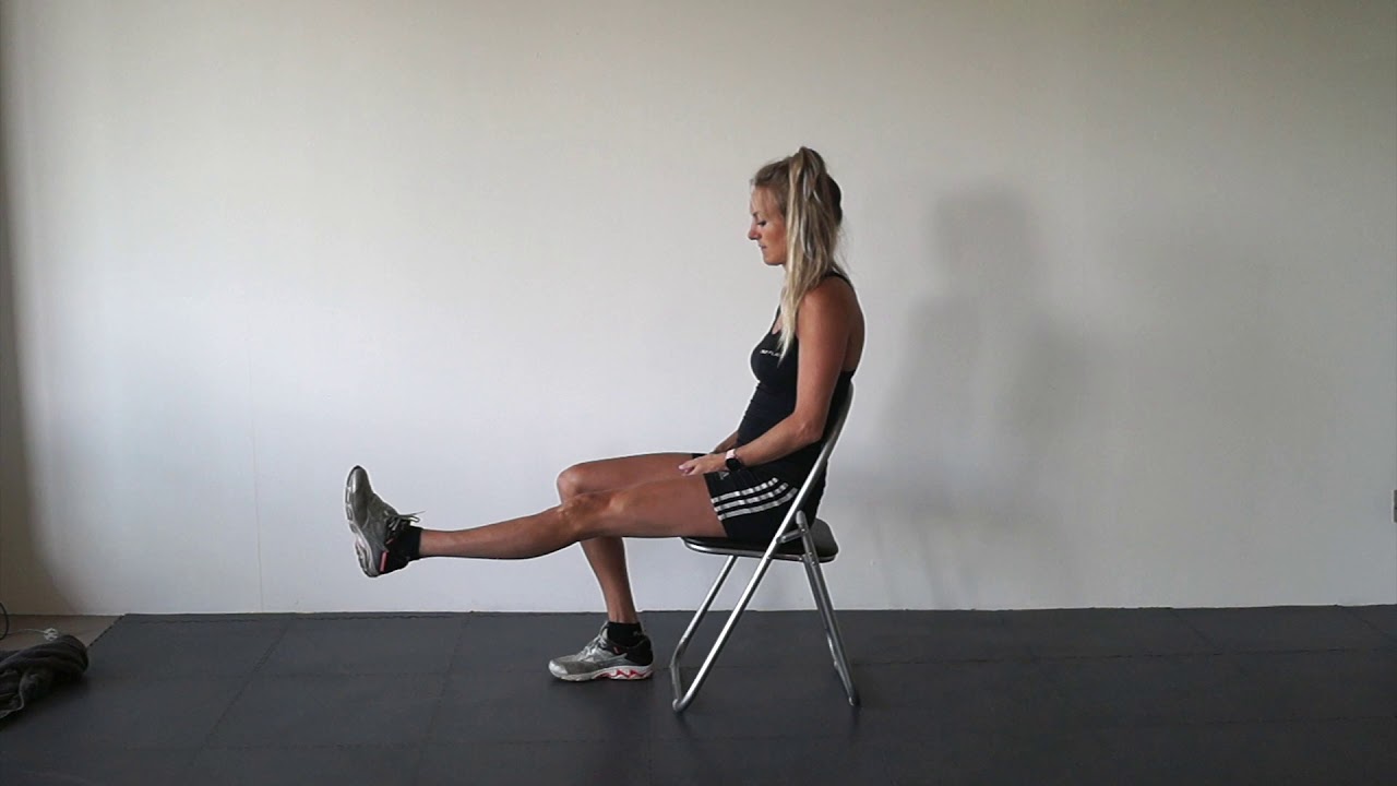 Leg extension in zit op stoel - YouTube