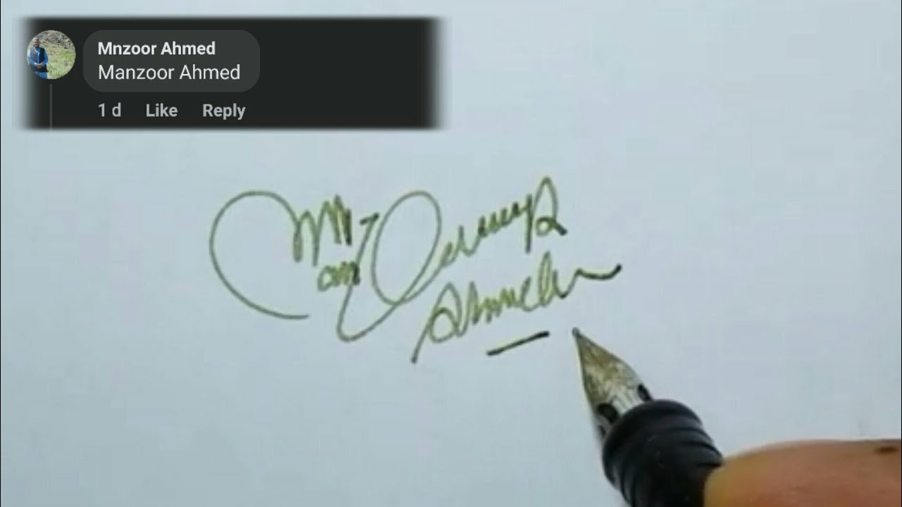 M signature style| Manzoor ahmad name signature style (M signature ...