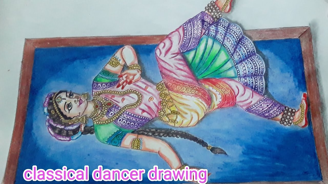 classical dancer drawing step by step।।a beautiful classical dancer ...