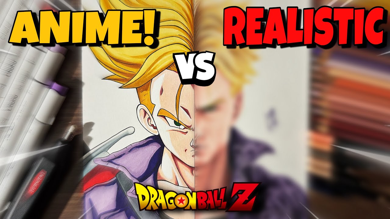 Drawing Mirai Trunks Ssj in Anime vs Realistic [ Dragon Ball Z ] - YouTube