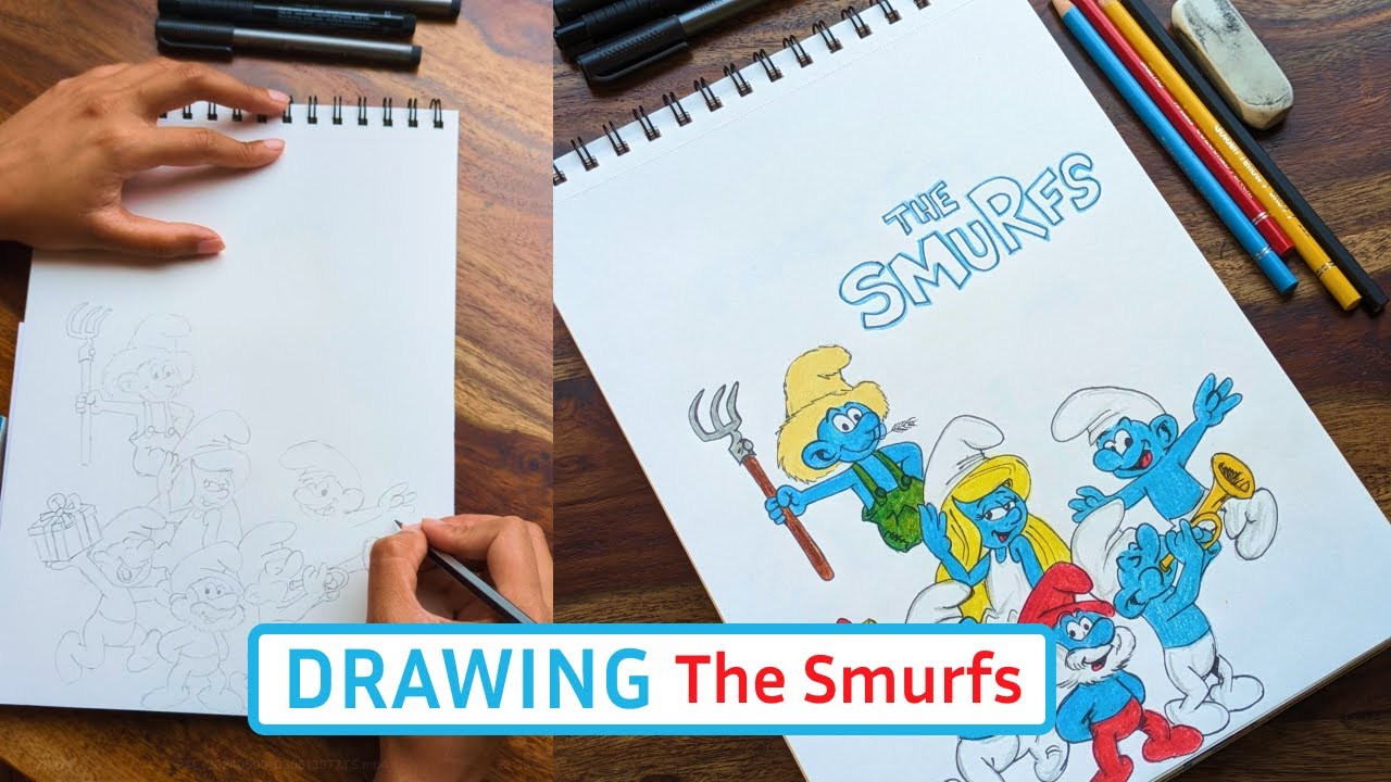 How to draw The Smurfs | Step by step | Drawing Tutorial for beginners ...