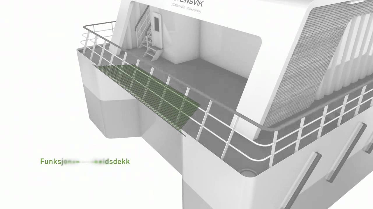 New generation of feeding barges for fish farming - YouTube