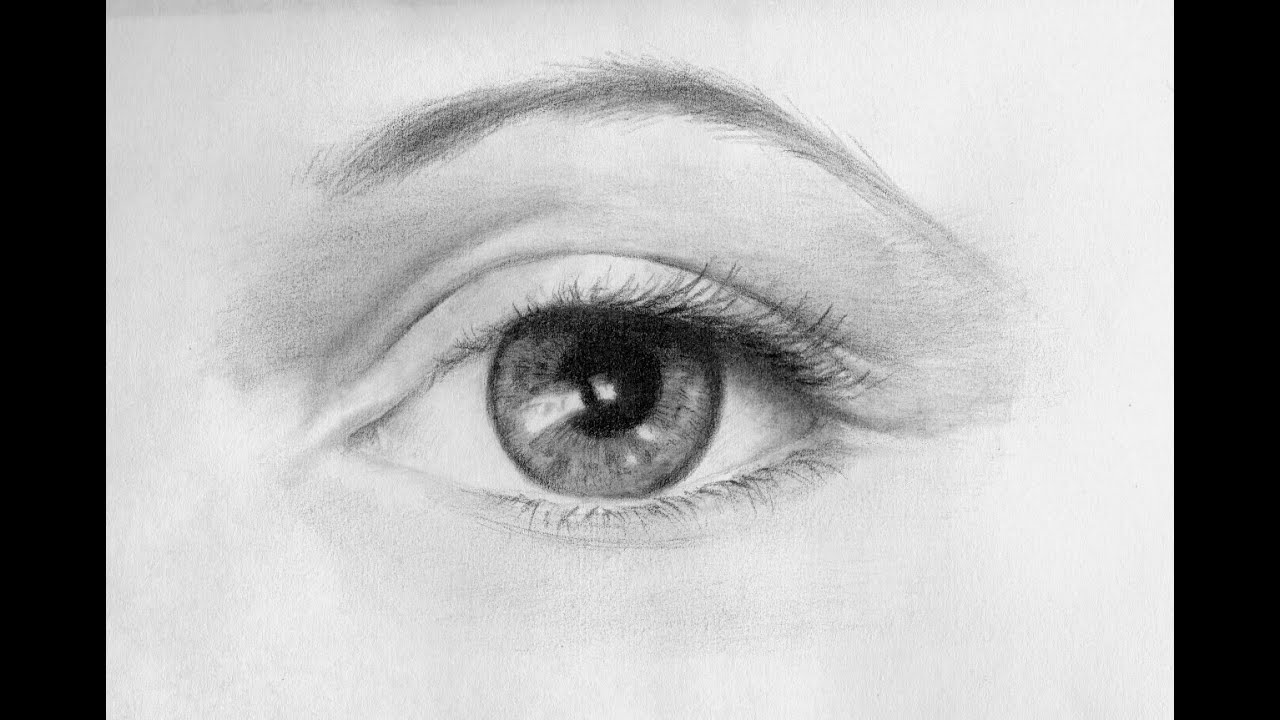 Drawing a realistic eye in pencil - YouTube