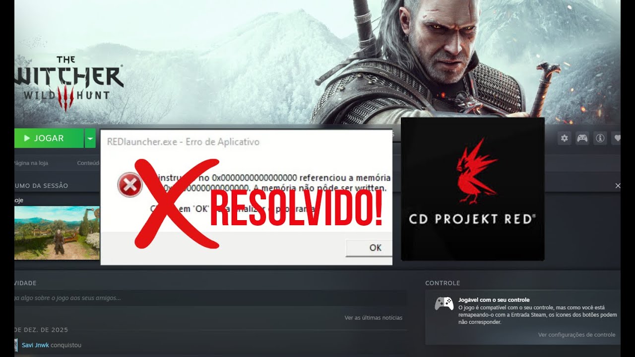 COMO RESOLVER ERRO RED LAUNCHER NÃO ABRE/ THE WITCHER 3 - CD PROJEKT ...