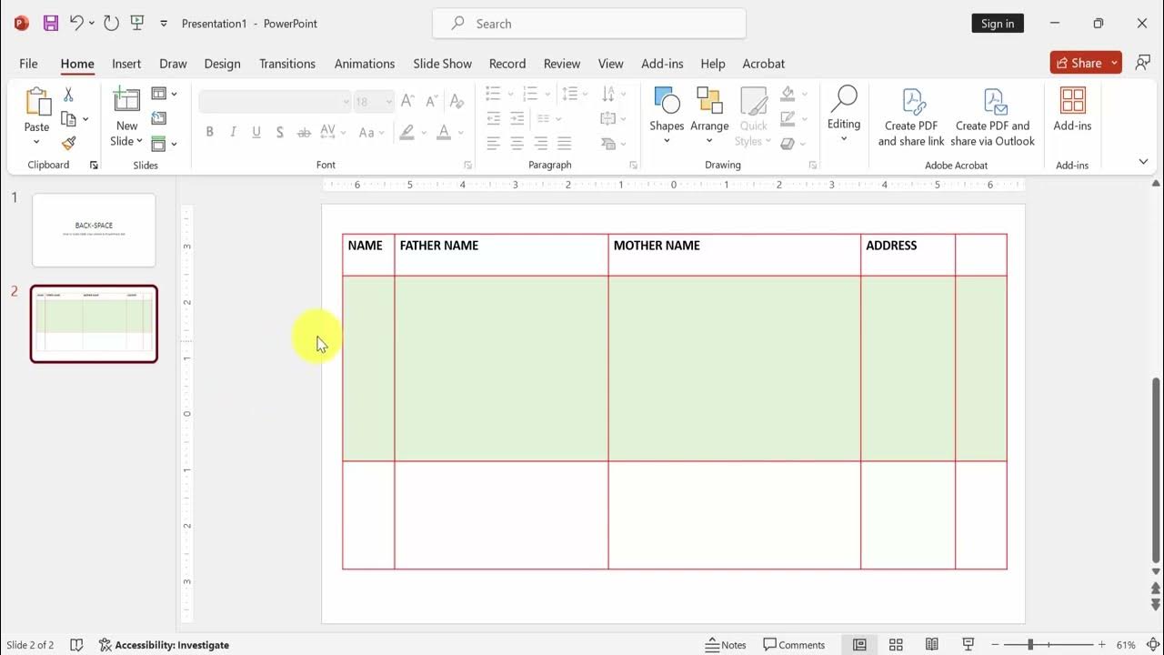 How to make table rows evenly in PowerPoint 365 - YouTube