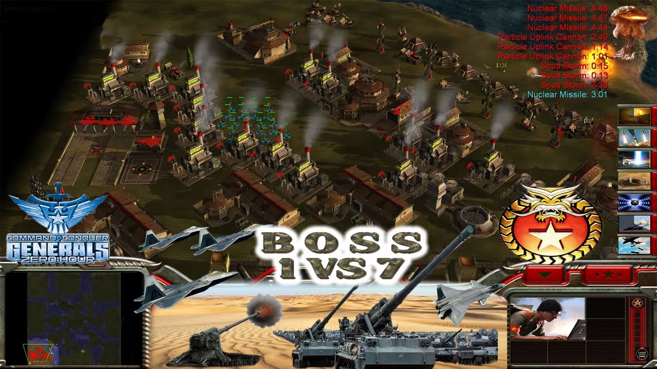Command Conquer Generals Zero Hour - Boss Generals 1 vs 7 Hard Generals ...
