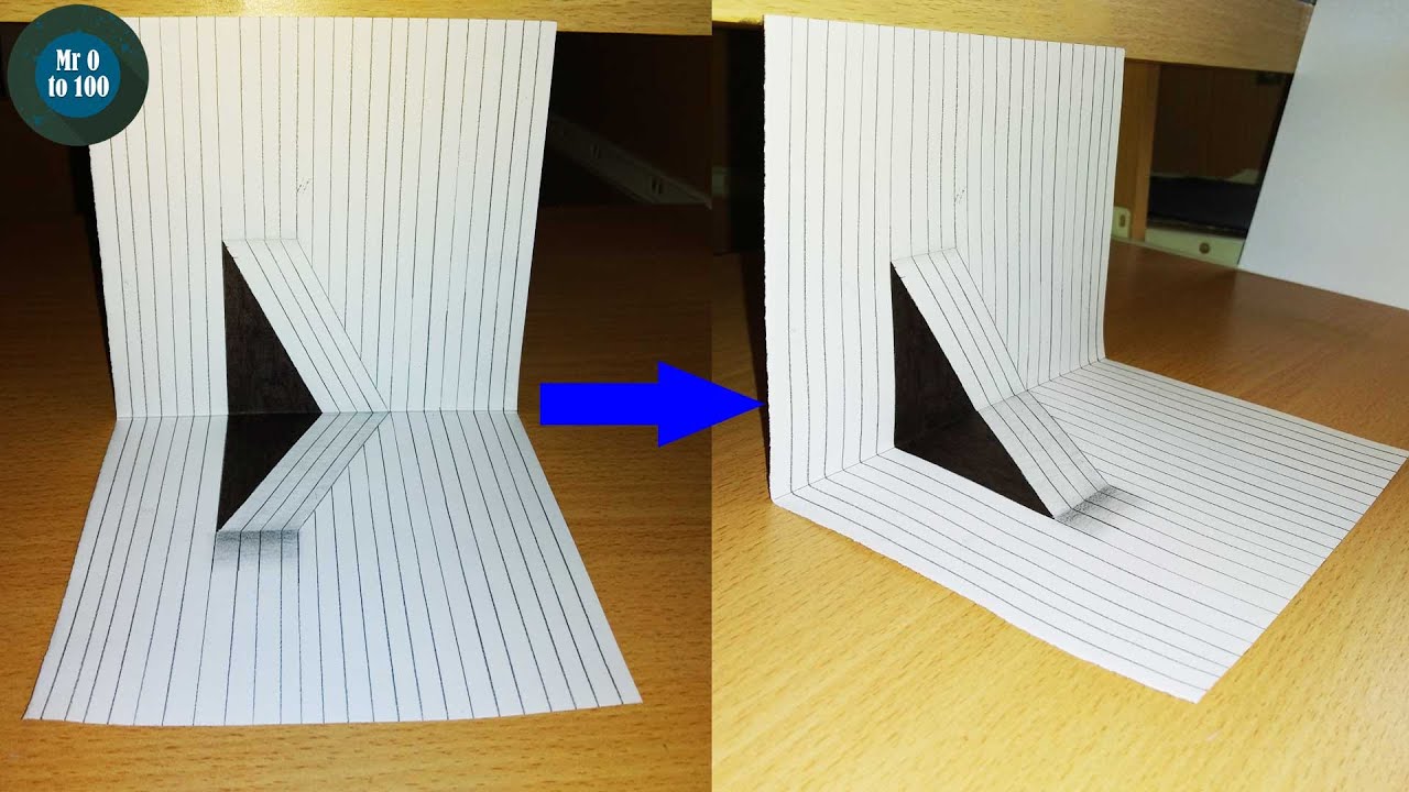 How To Draw A Three-Dimensional Design Out Of The Heart Of Paper? - YouTube