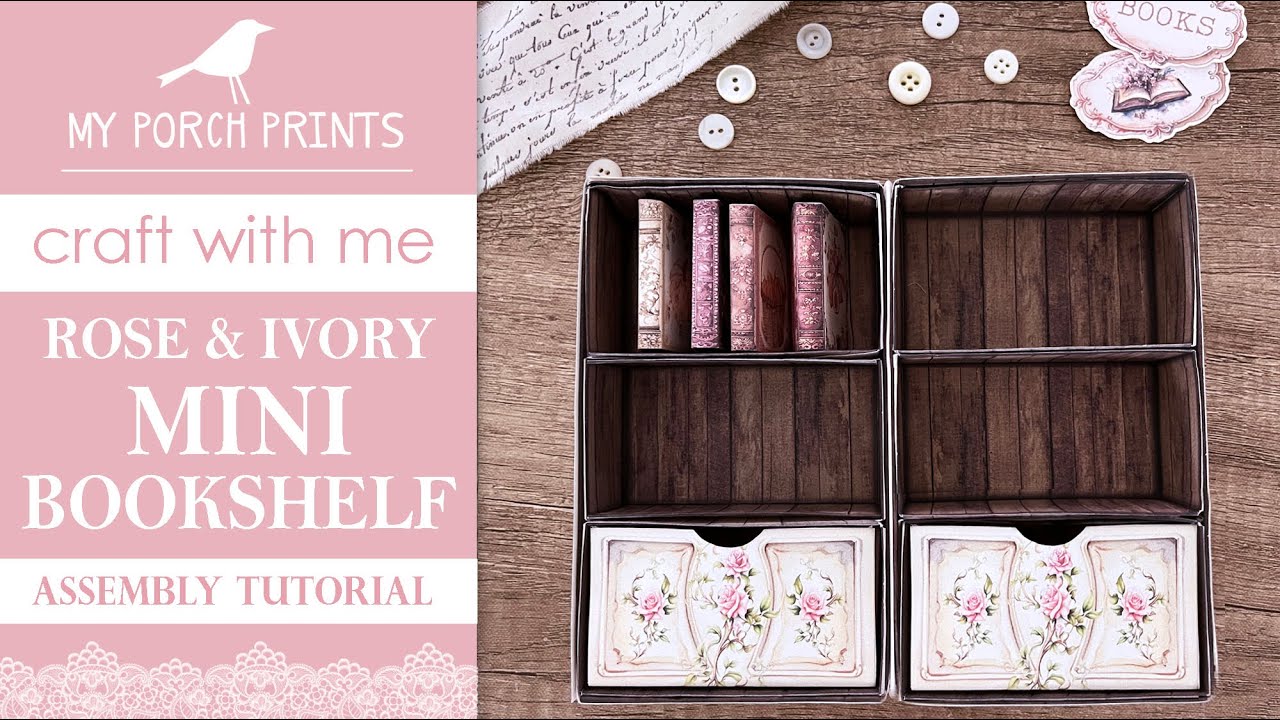 ROSE & IVORY DOUBLE FOLD MINI BOOK SHELF 🌷| Craft With Me! 🤍| My Porch ...