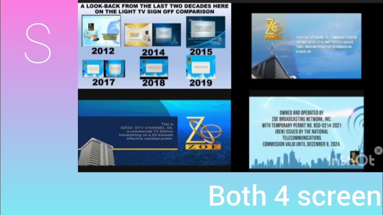 light tv sign off Comparison | both 4 screen | PH TV compilation - YouTube