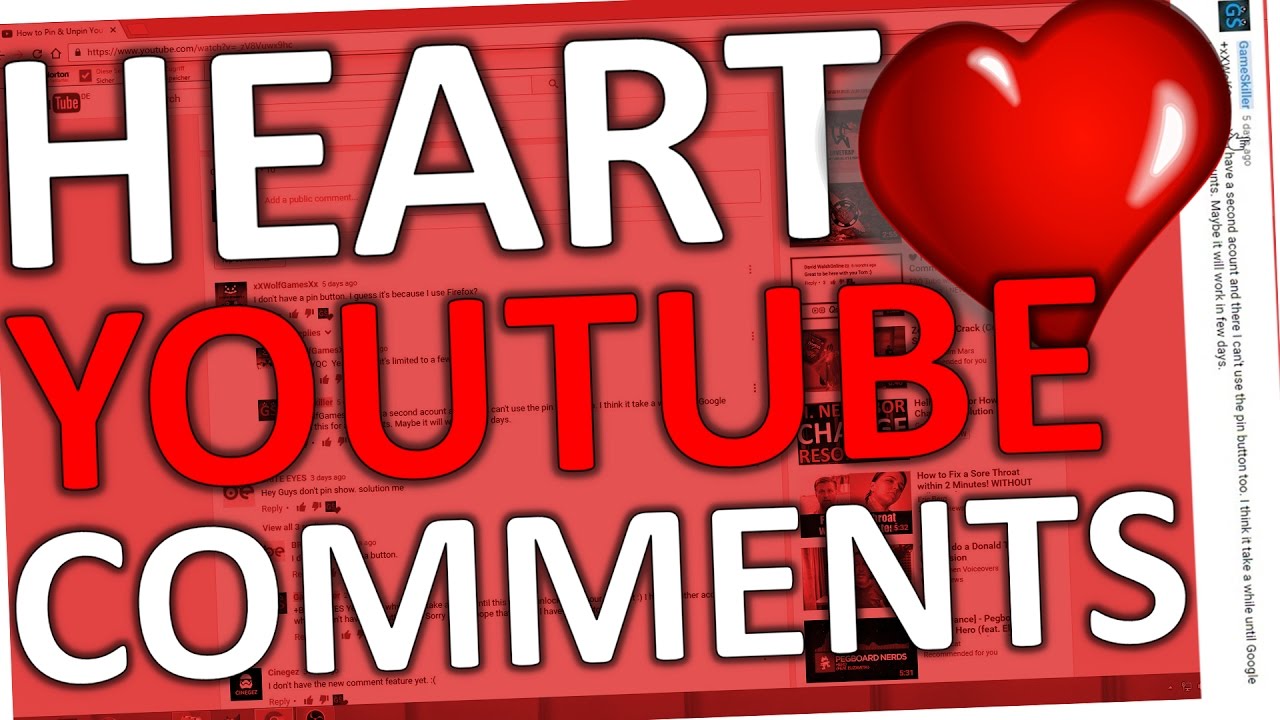 How To HEART YOUTUBE COMMENTS - YouTube