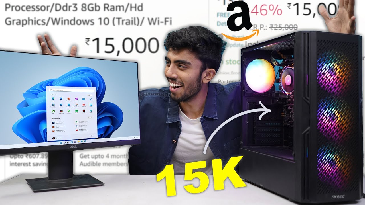 15,000/- Rs Super PC Build From Amazon ⚡Best for Gaming & Editing 🪛Live ...