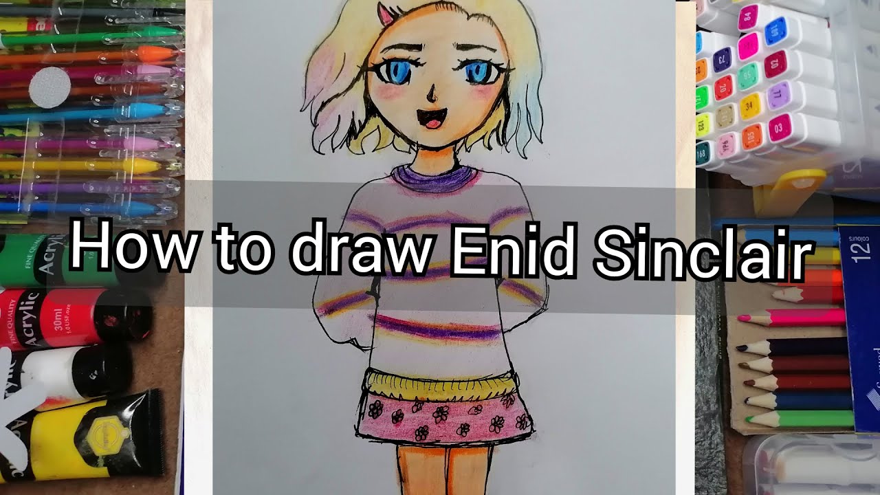 How to draw Enid Sinclair from Wednesday | Wednesday Addams cartoon ...