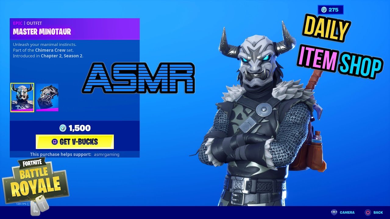 ASMR | Fortnite NEW Master Minotaur Skin! Daily Item Shop Update 🎮🎧 ...