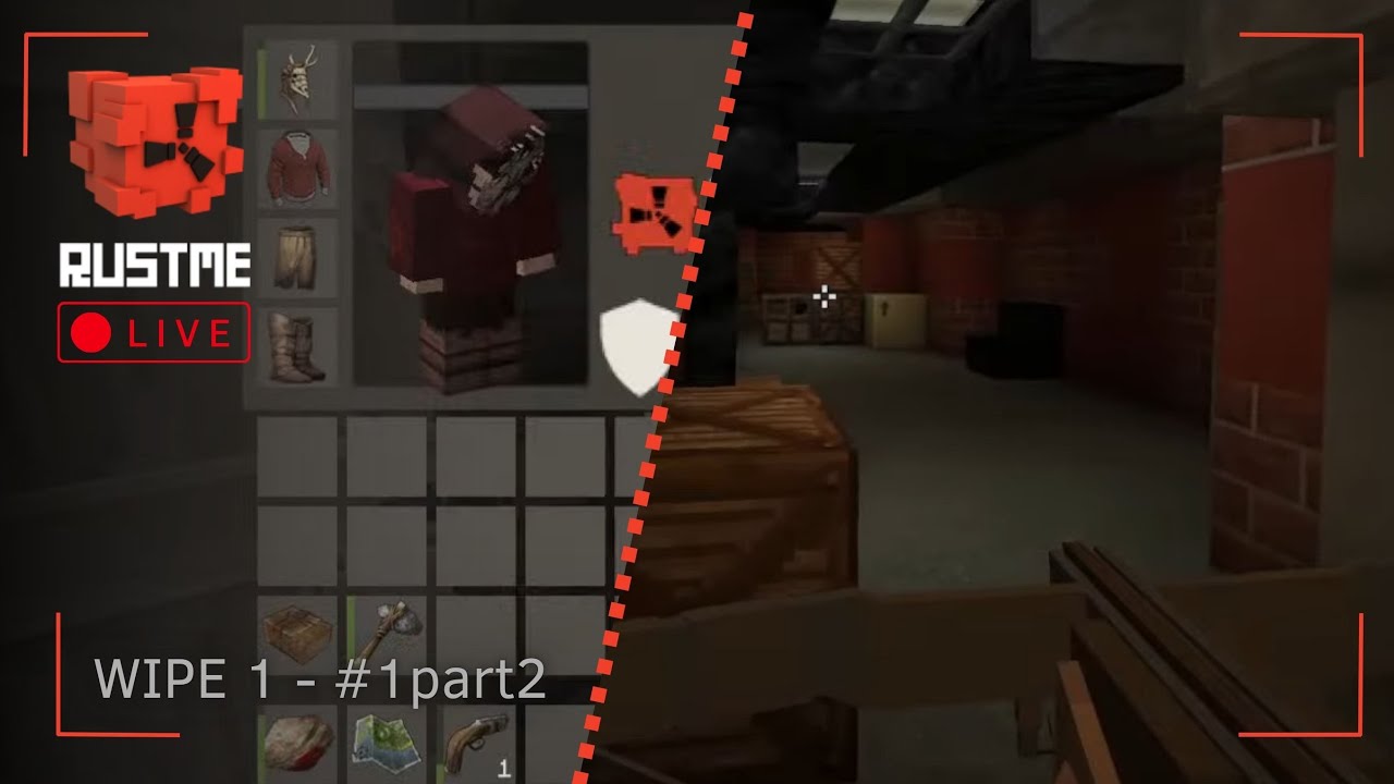 🔴 Wipe 1- dia 1 part2 - Continuamos de CERO! 💀 Supervivencia en RUSTME - Minecraft Oxido - YouTube