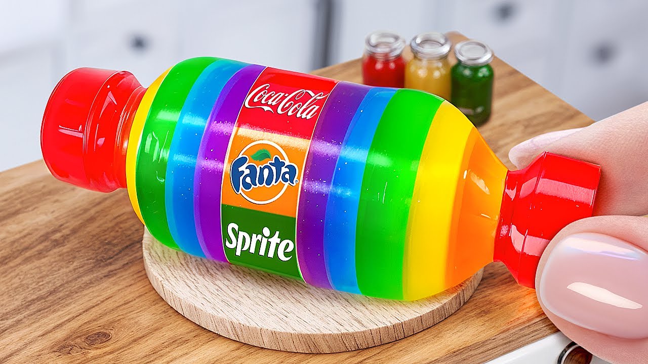 Sweetness COCA FANTA SPRITE Jelly🌈 Satisfying Cooking Rainbow Jelly in ...