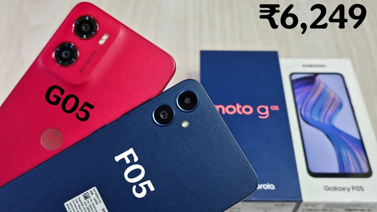 Motorola Moto G05 vs Samsung Galaxy F05 Unboxing & Comparison - YouTube