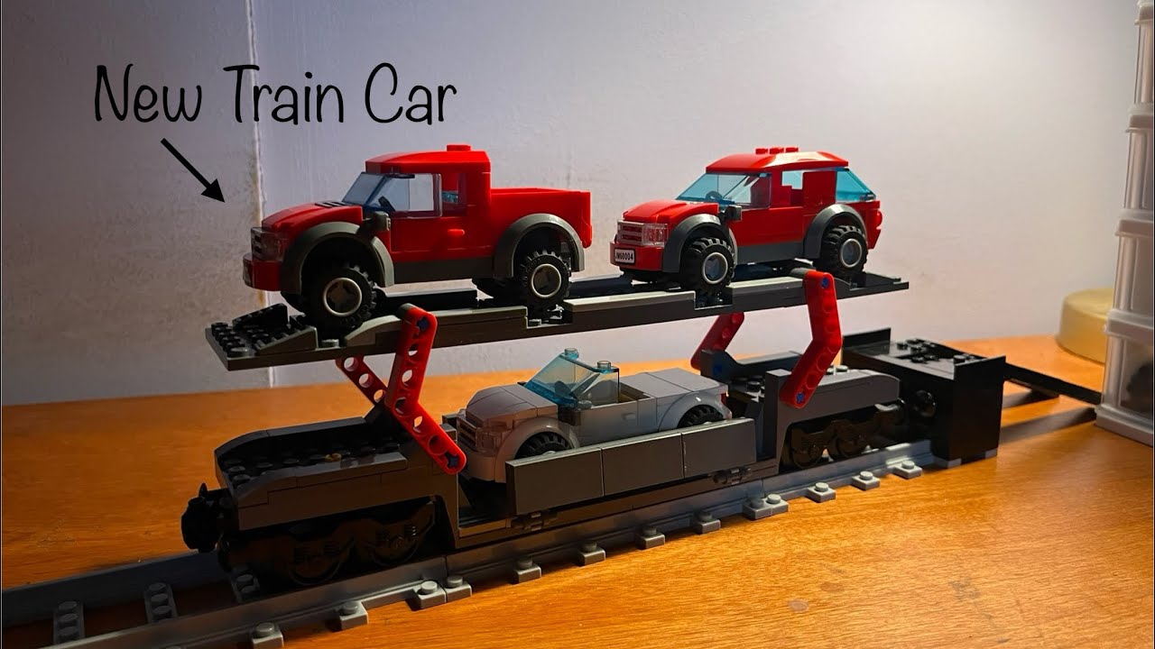 My BRAND NEW Custom LEGO Auto-Rack/Car-Carrier Train Car - YouTube