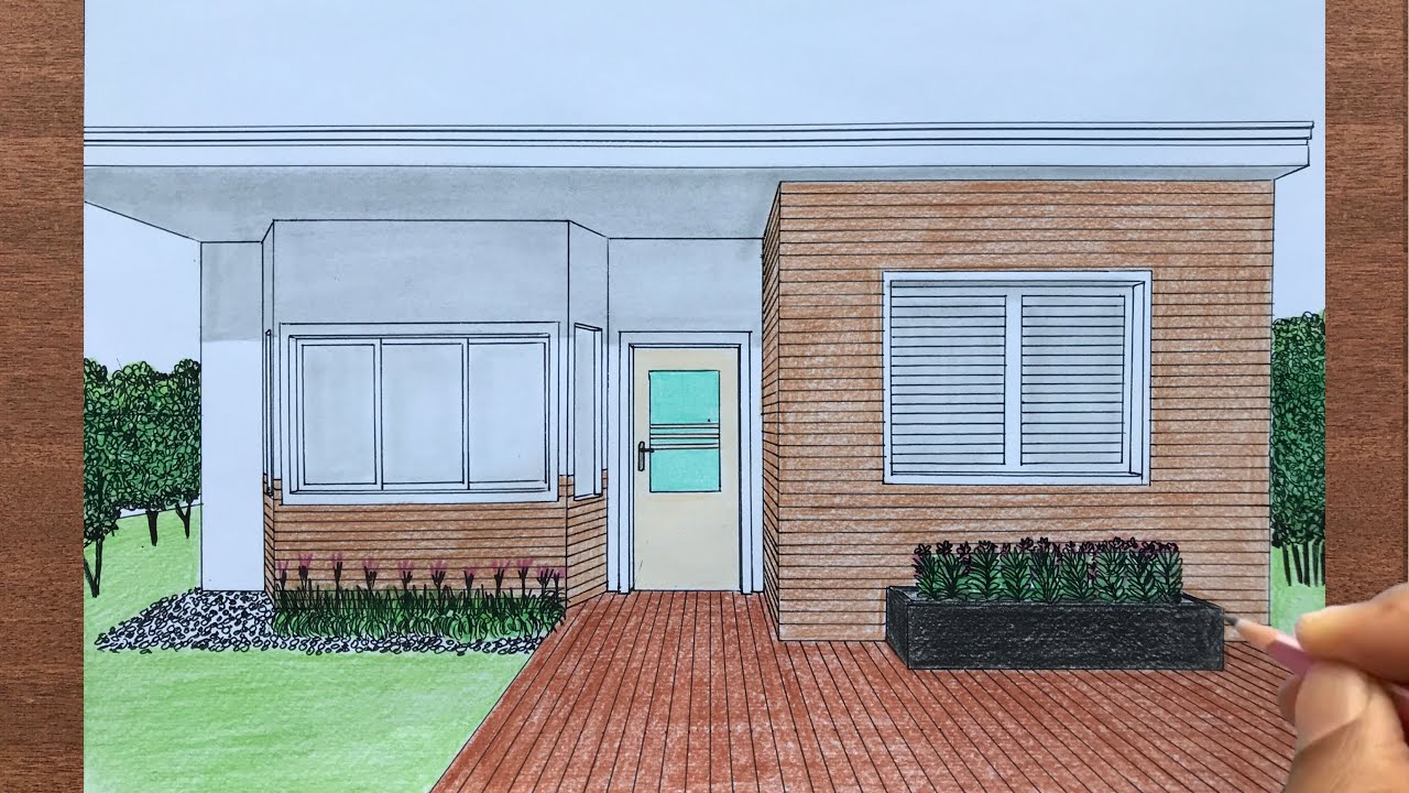 How to Draw a House in 1-Point Perspective - YouTube