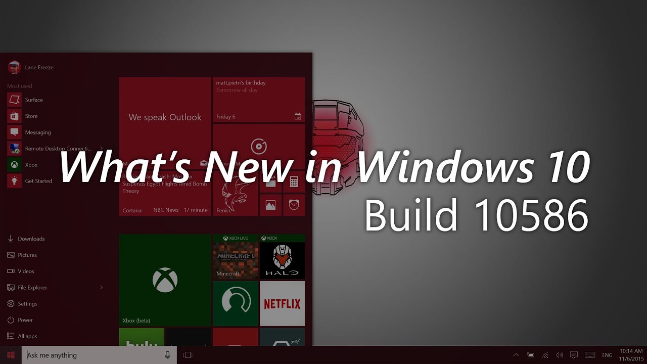 What's New in Windows 10 Build 10586 - YouTube