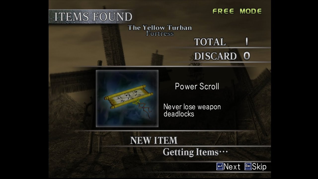 Dynasty Warriors 4 Hyper (The Yellow Turban Fortress Valuable Items Power Scroll) - YouTube