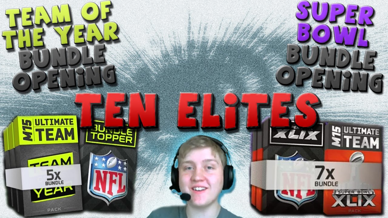 TEN ELITES! "SUPER BOWL BUNDLE" AND "TOTY BUNDLE" -- "MUT 15 BUNDLE ...