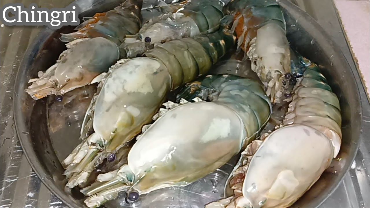 How to cut big Chingri,Prawn,Shrimp. to cut Galda Chingri. - YouTube