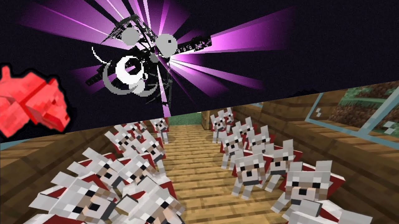 Attempting to Beat Minecraft With an Army of Wolves - YouTube