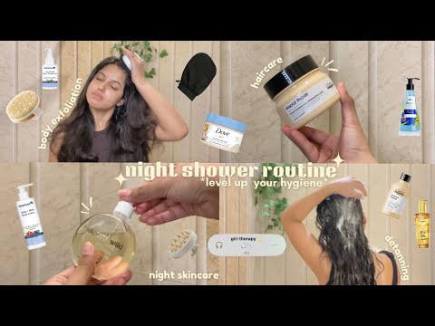 MY NIGHT SHOWER ROUTINE🌙🛁🎀 haircare, bodycare & skincare🫧⭐️ everyday feminine hygiene routine🧼