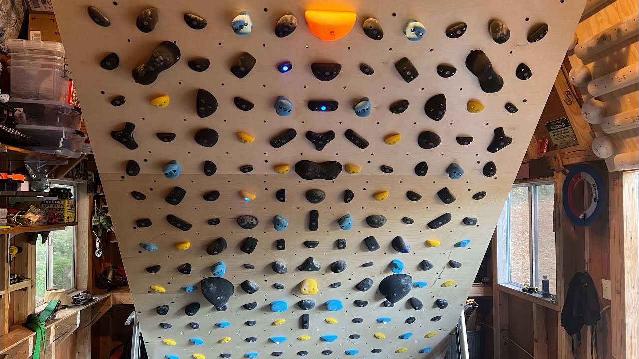 Grasshopper Ninja 8x10 climbing board installation. Bouldering home ...