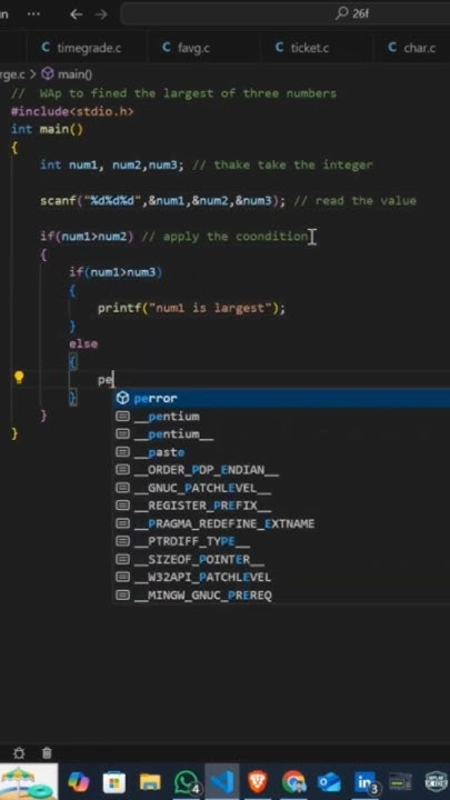 nested if program c language - YouTube